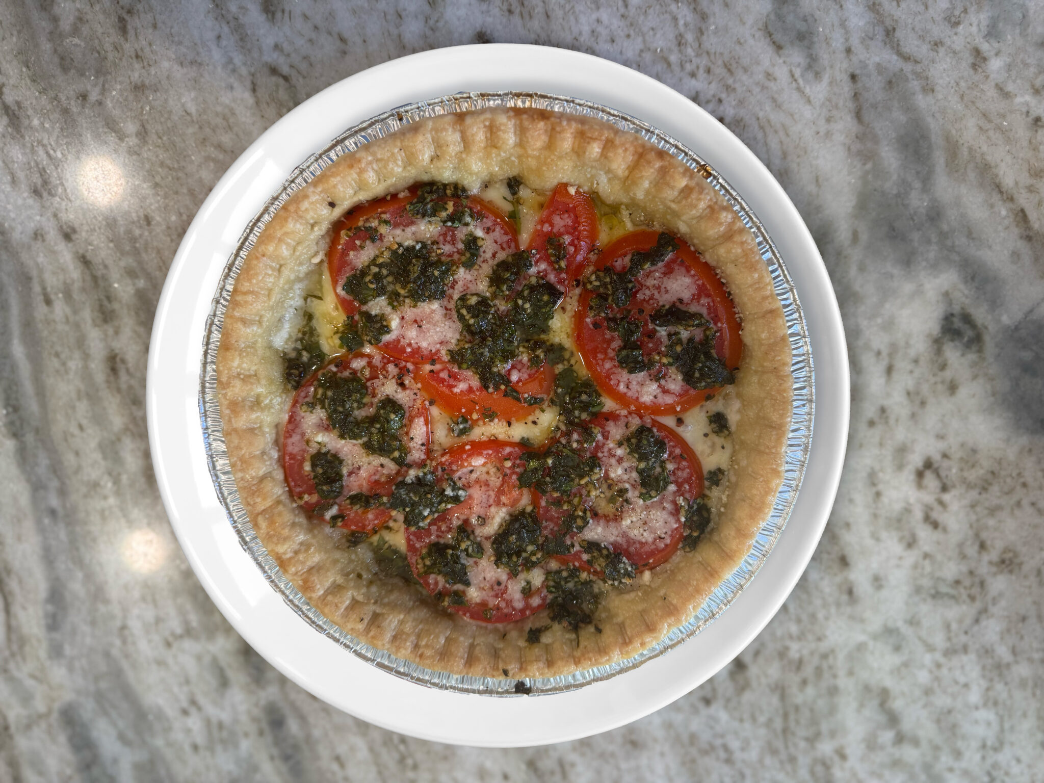 Gluten Free Garlic Tomato Basil Pie - Wholly Gluten Free